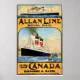 CANADA ALLAN LINE Steamship Vintage Travel Poster | Zazzle