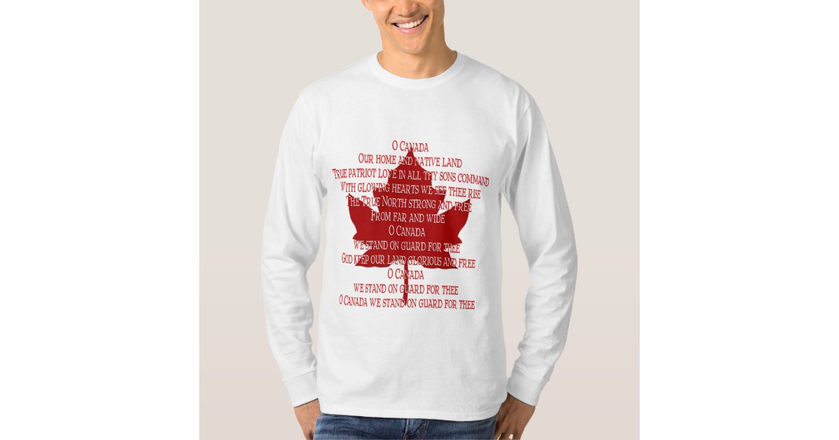 Canada Anthem Shirt Souvenir Canada Shirts Gifts | Zazzle
