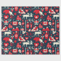 Canada Canadian Christmas Winter Moose Pattern Wrapping Paper | Zazzle