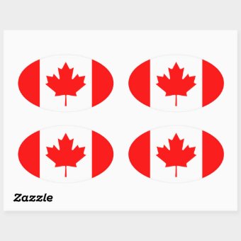 Canada - Canadian Flag Oval Sticker | Zazzle