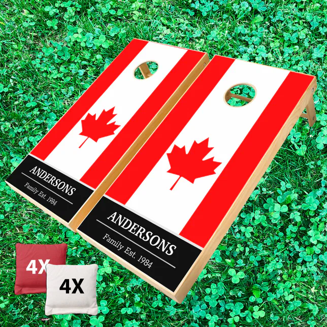 Canada & Canadian Flag personalized / Family fun Cornhole Set | Zazzle