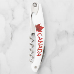 Canada Corkscrew Maple Leaf Bottle Opener | Zazzle