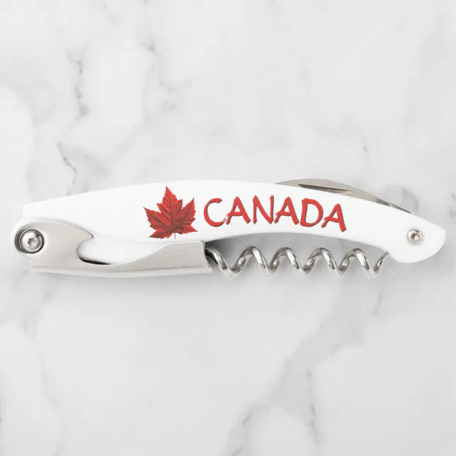 Canada Corkscrew Maple Leaf Bottle Opener | Zazzle