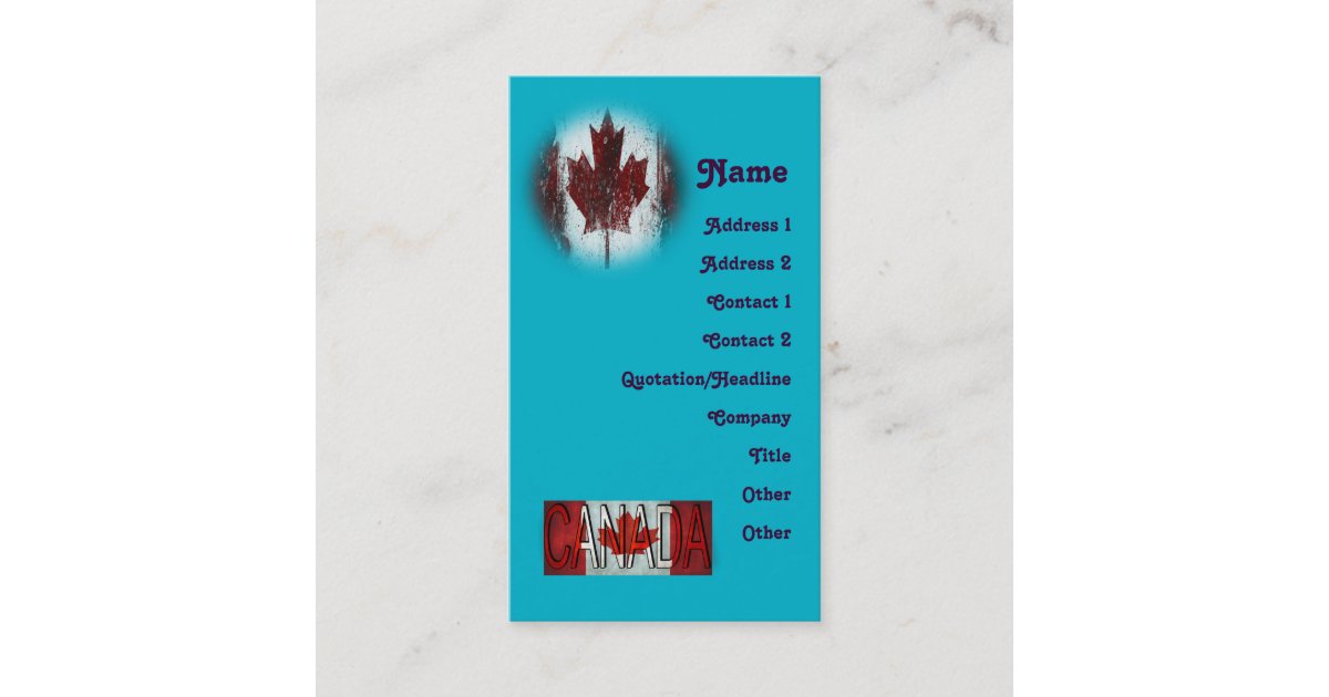Canada Create Your Own Business Card | Zazzle