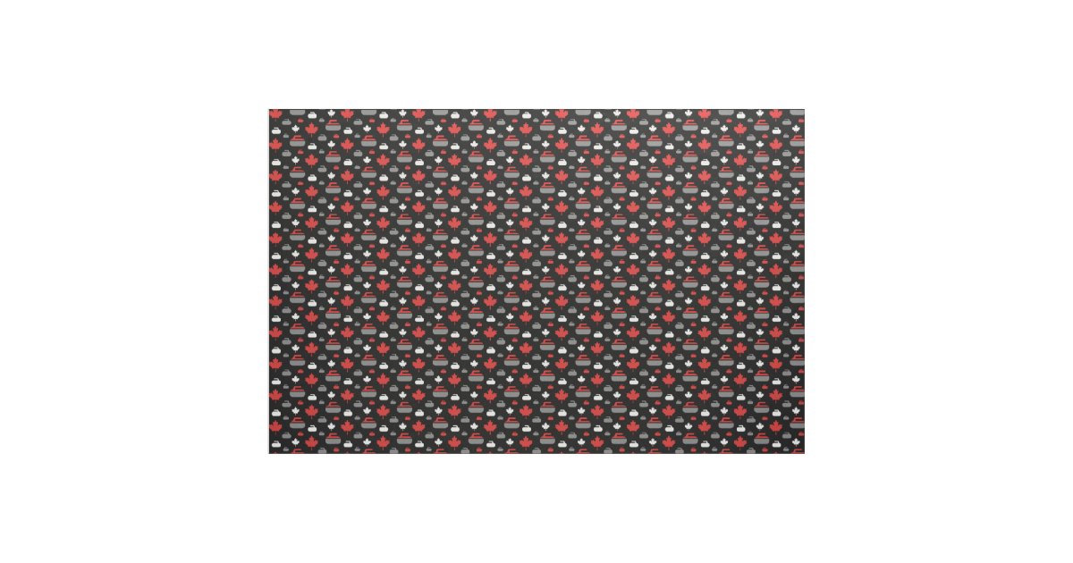 Canada Curling Rocks Fabric | Zazzle