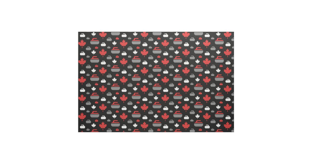 Canada Curling Rocks Fabric | Zazzle