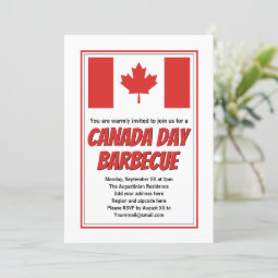 Canada Day BBQ Barbecue Invitation | Zazzle