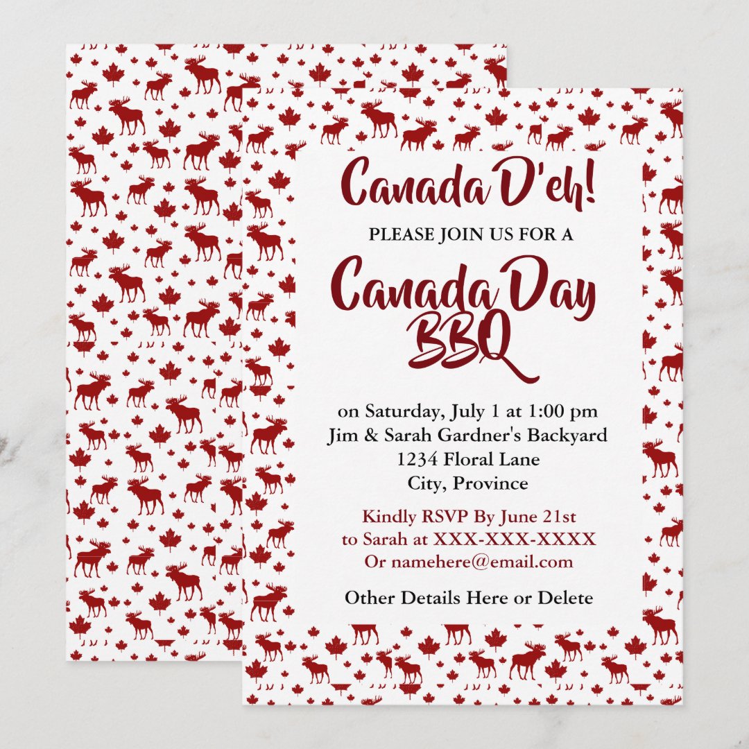 Canada Day BBQ Invitation | Zazzle