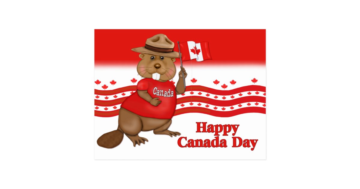 Canada Day Beaver postcard | Zazzle.com