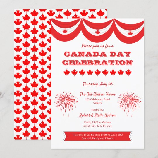 Canada Day Celebration Holiday Party Invitation | Zazzle.com