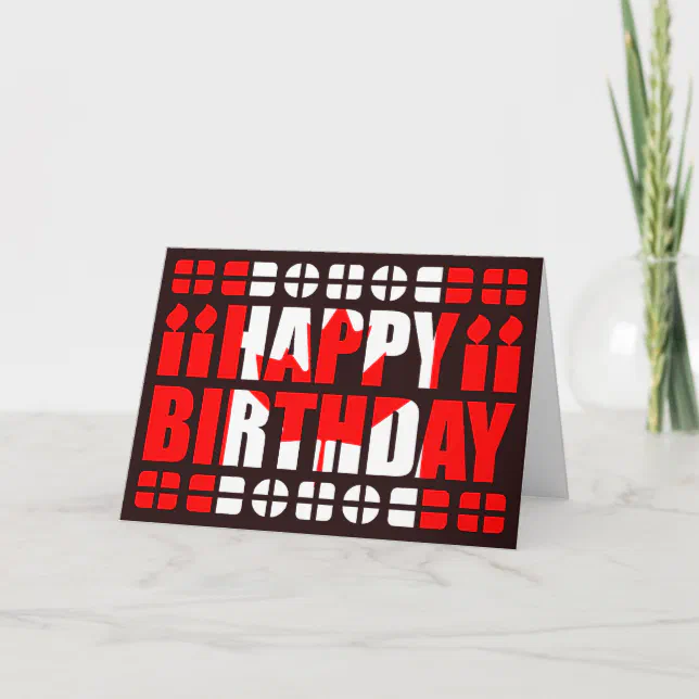 Canada Flag Birthday Card | Zazzle