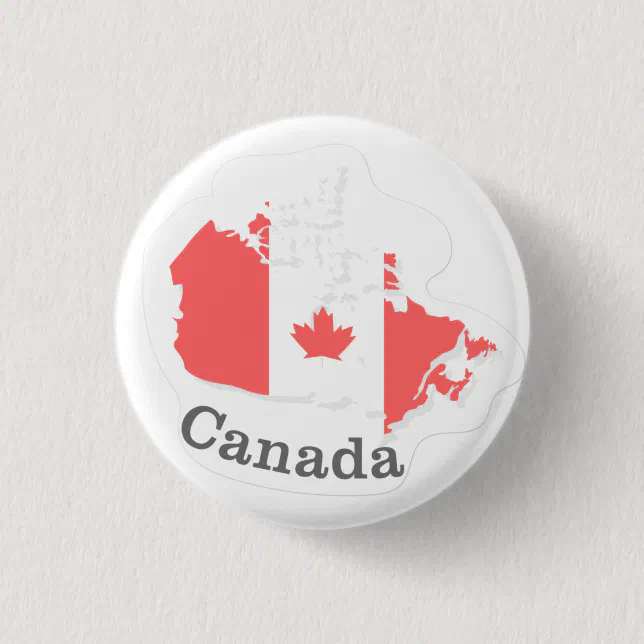 Canada Flag Button – Canadian Maple Leaf Flat | Zazzle