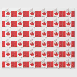 CANADA FLAG | Canadian Map | Maple Leaf Wrapping Paper | Zazzle