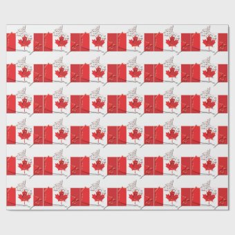 CANADA FLAG | Canadian Map | Maple Leaf Wrapping Paper | Zazzle