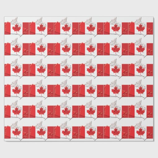 CANADA FLAG | Canadian Map | Maple Leaf Wrapping Paper | Zazzle