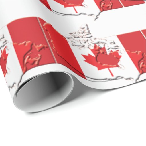 CANADA FLAG | Canadian Map | Maple Leaf Wrapping Paper | Zazzle