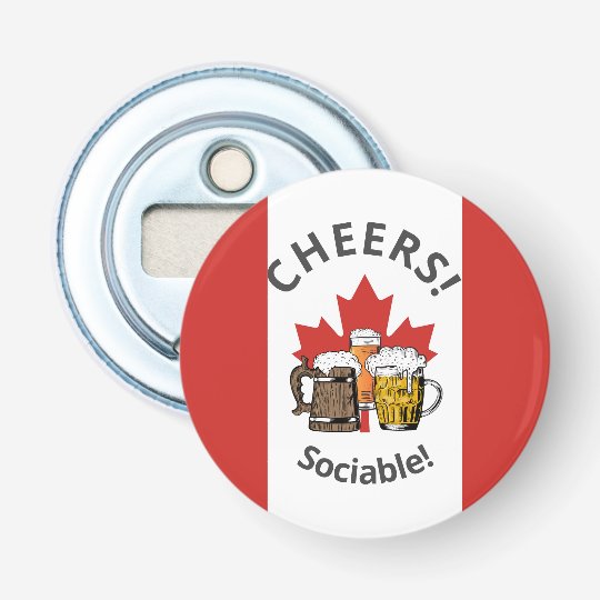 CANADA FLAG Cartoon 3 Beers Cheers Sociable Bottle Opener | Zazzle.com