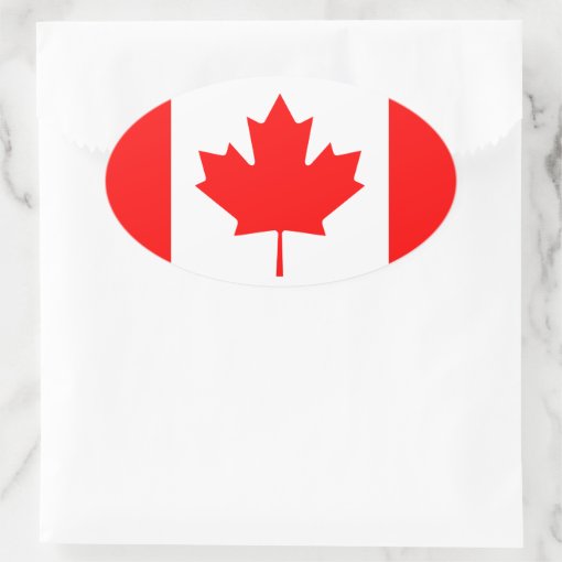 Canada* Flag European-style Oval Sticker | Zazzle