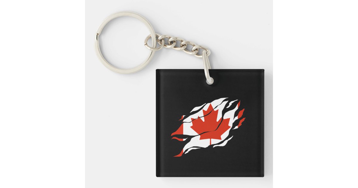 CANADA Flag Inside Me, Canadian inside Claw Mark Keychain | Zazzle