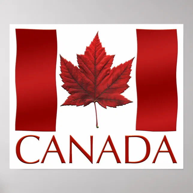 Canada Flag Poster Canada Flag Souvenir Art Print | Zazzle