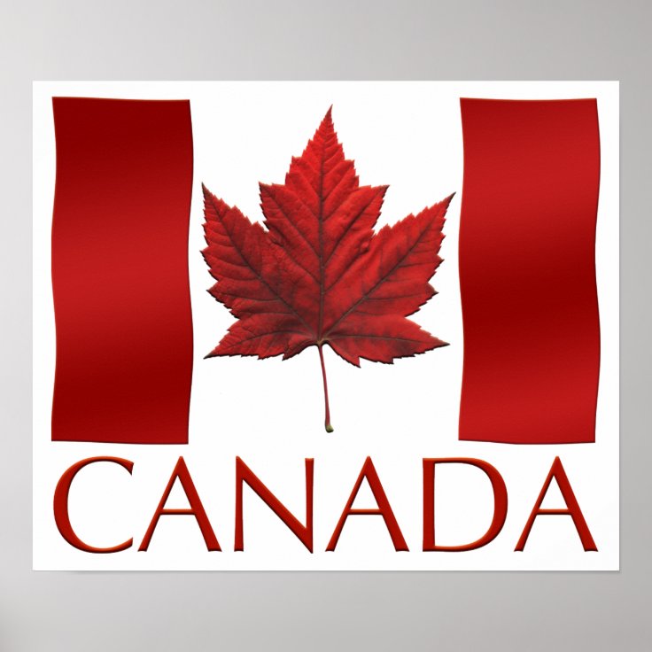 Canada Flag Poster Canada Flag Souvenir Art Print | Zazzle