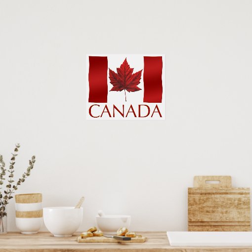 Canada Flag Poster Canada Flag Souvenir Art Print | Zazzle