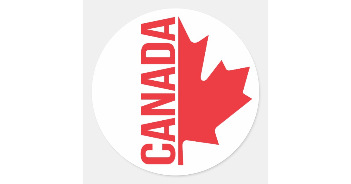Canada half maple leaf red white stickers | Zazzle