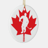Canada Hockey Maple Leaf Player Christmas Ceramic Ornament | Zazzle