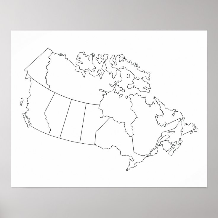 Canada Map Outline Poster | Zazzle