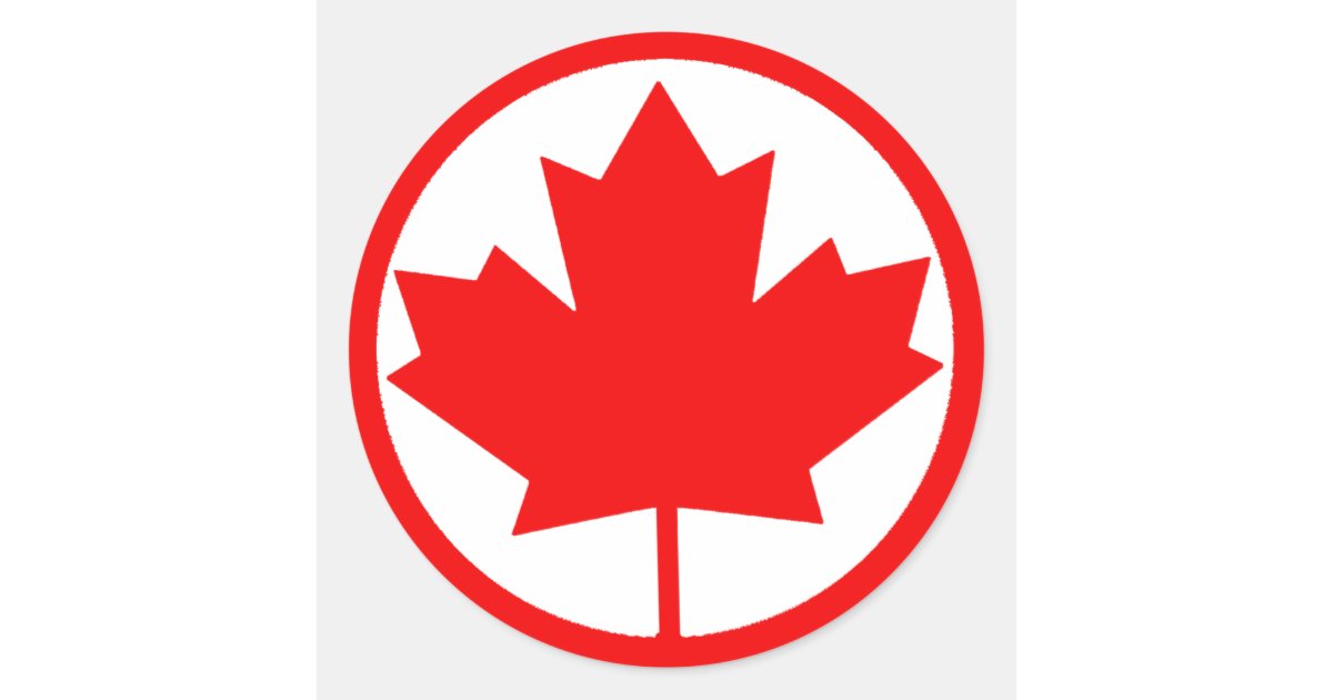 Canada Maple Leaf Classic Round Sticker | Zazzle