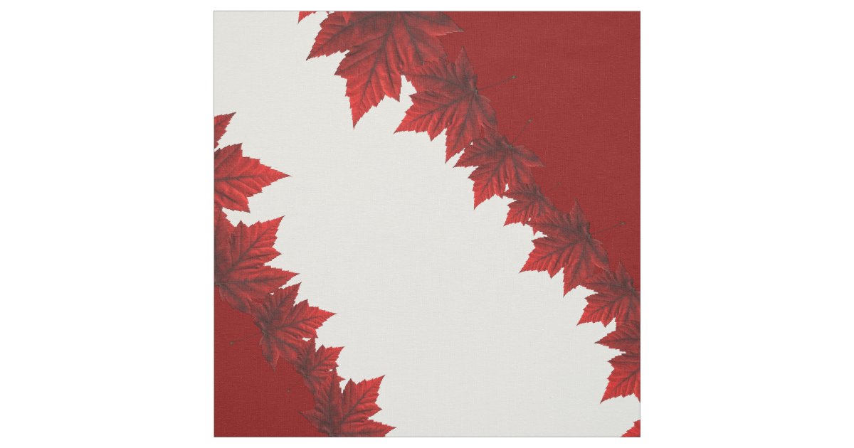 Canada Maple Leaf Fabric Custom Canada Fabric | Zazzle