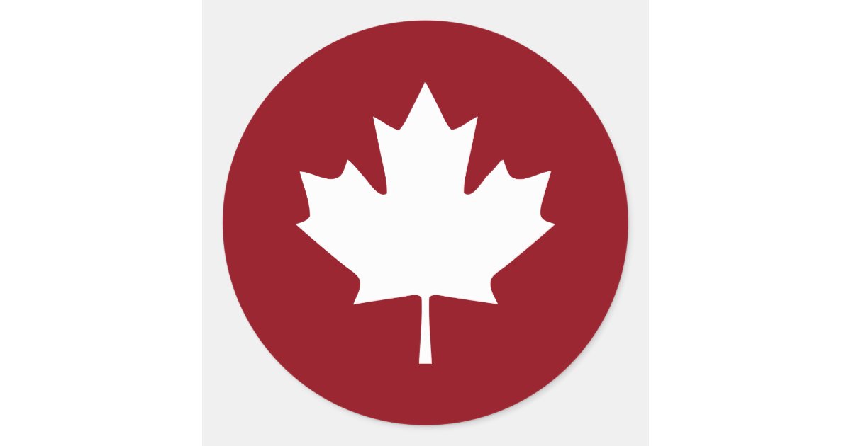Canada Maple Leaf Sticker - Reverse Colors | Zazzle