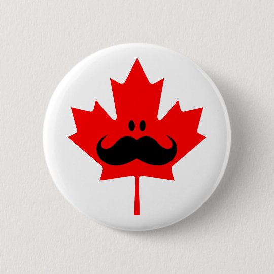 Canada Mustache - A mustache on red maple Button | Zazzle.com