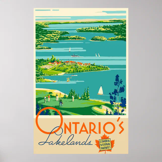 Canada Ontario Vintage Travel Poster | Zazzle