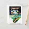 Canada Quebec Vintage Poster Restored Postcard | Zazzle