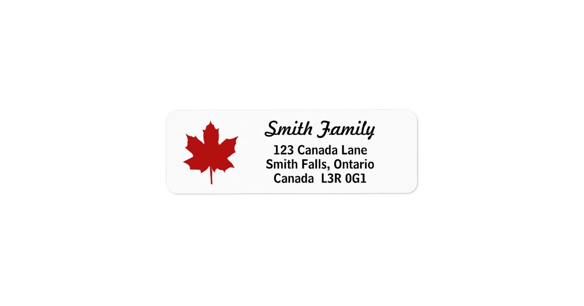Canada Red Natural Maple Leaf Label | Zazzle