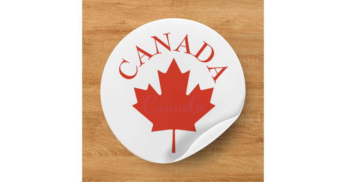 Canada Red & White Canadian Flag Classic Round Sticker | Zazzle