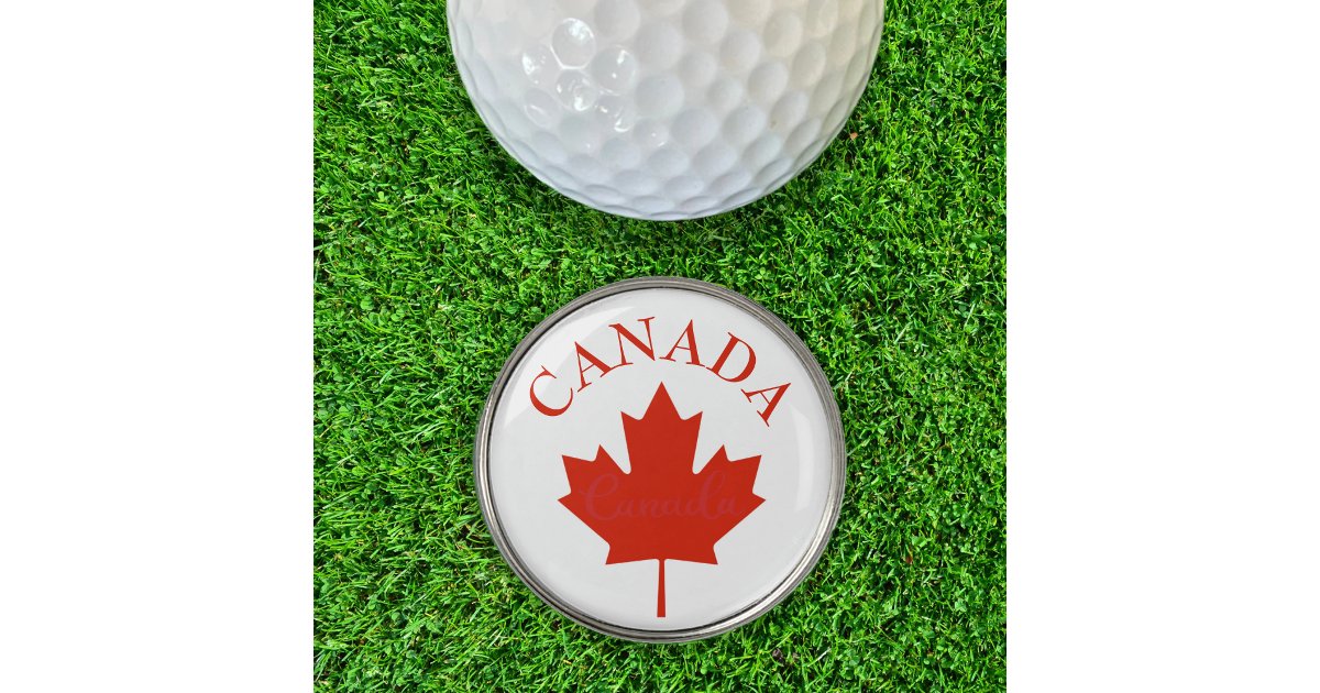 Canada Red & White Canadian Flag Golf Ball Marker | Zazzle