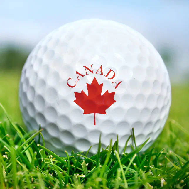 Canada Red & White Canadian Flag Golf Balls | Zazzle