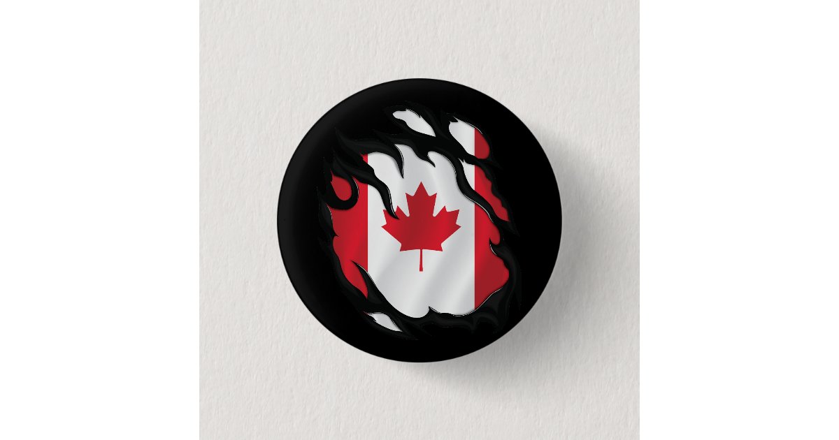 Canada Ripped Flag Button | Zazzle