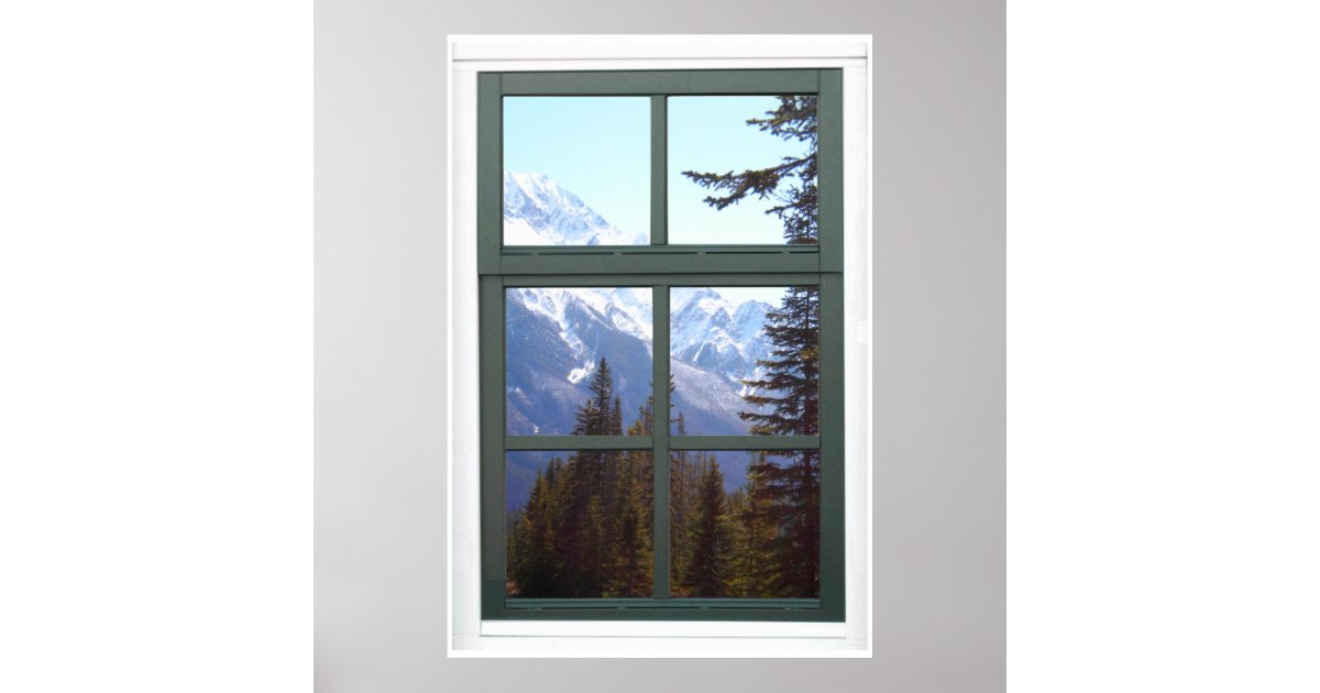 Canada Rocky Mountains Faux Window View Poster | Zazzle