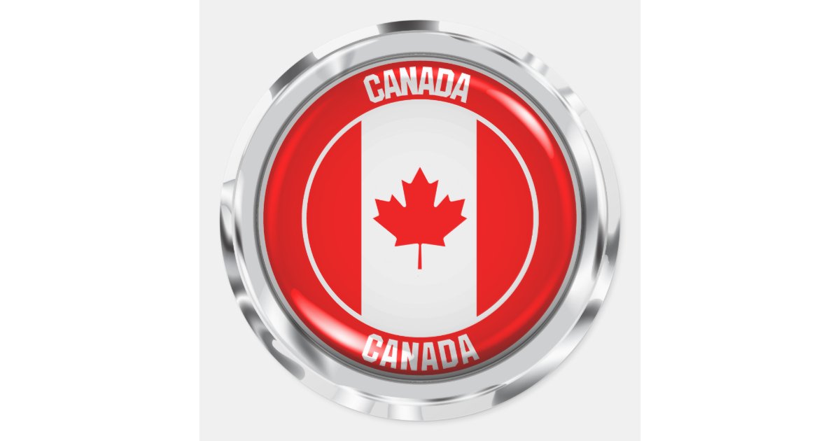 Canada Round Emblem Classic Round Sticker | Zazzle