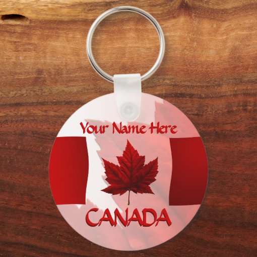 Canada Souvenir Key Chains Canada Flag Key Chain | Zazzle