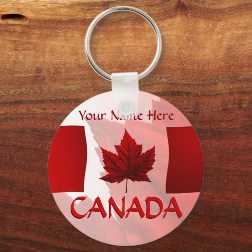Canada Souvenir Key Chains Canada Flag Key Chain | Zazzle