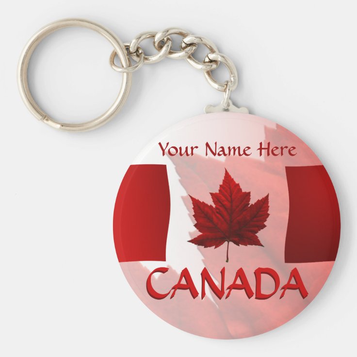 Canada Souvenir Key Chains Canada Flag Key Chain | Zazzle