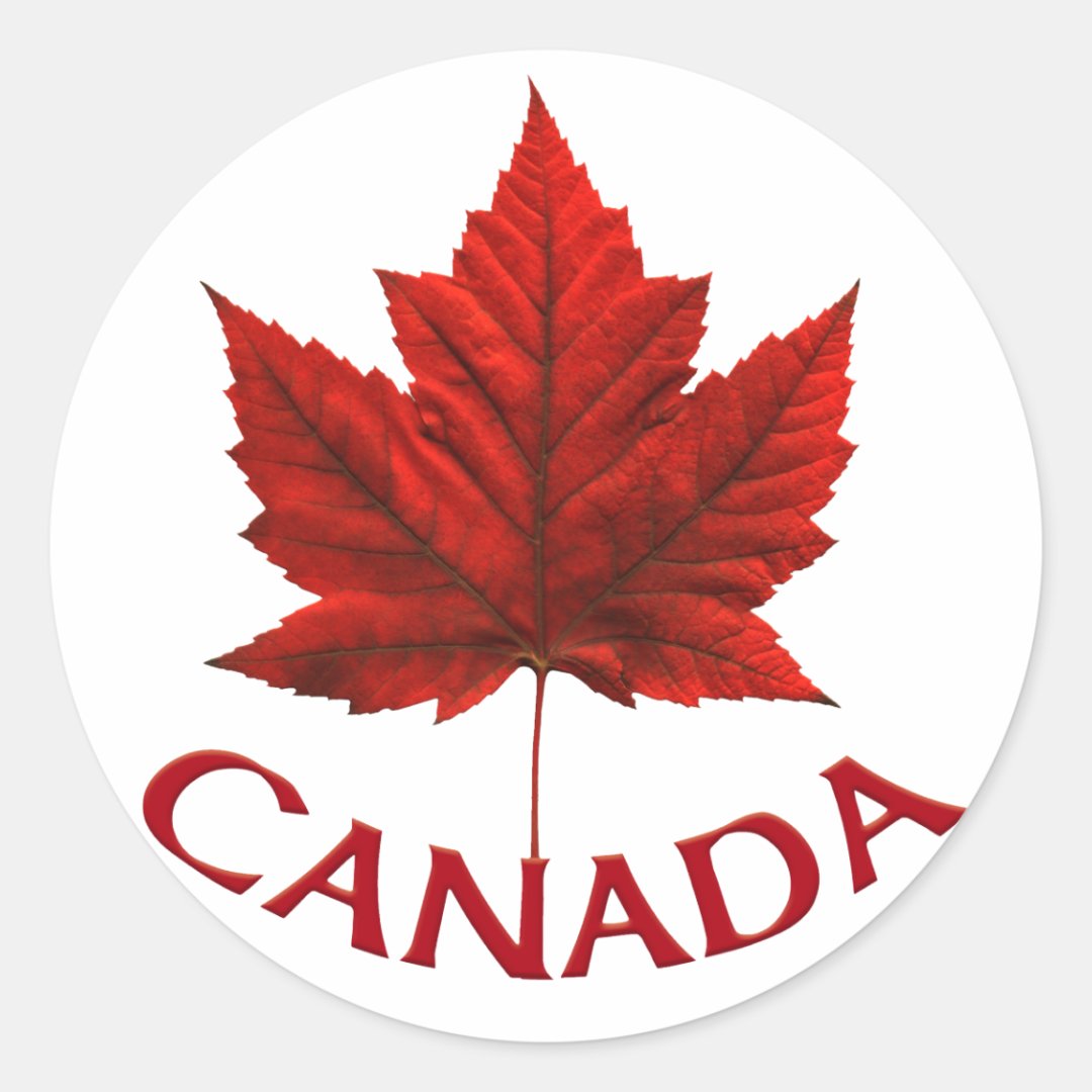 Canada Souvenir Stickers Red Maple Leaf Stickers | Zazzle