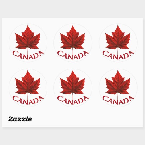 Canada Souvenir Stickers Red Maple Leaf Stickers | Zazzle