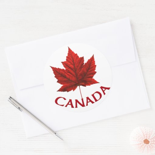 Canada Souvenir Stickers Red Maple Leaf Stickers | Zazzle