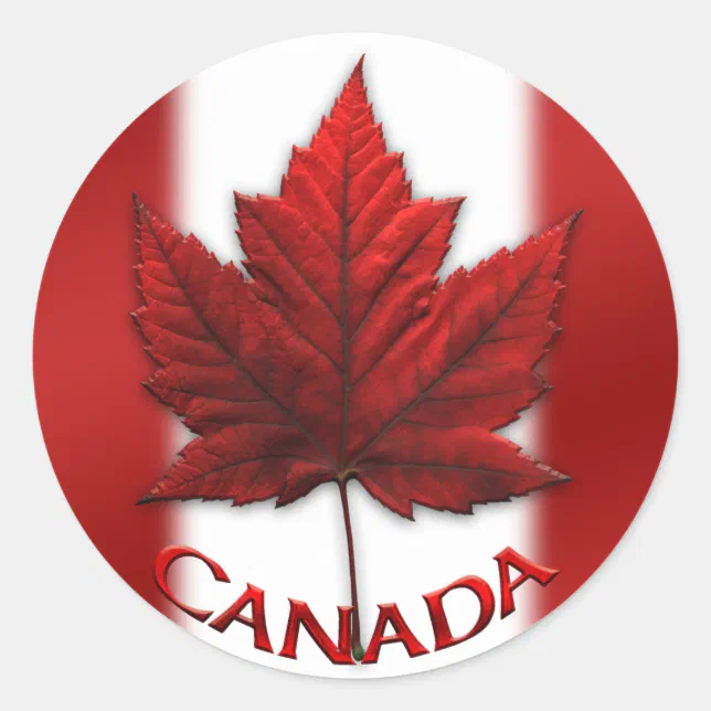 Canada Souvenir Stickers Red Maple Leaf Stickers | Zazzle