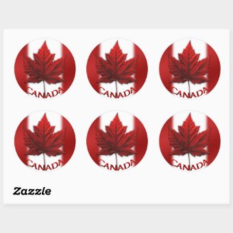 Canada Souvenir Stickers Red Maple Leaf Stickers | Zazzle